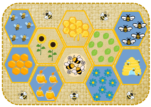 Bee themed count and match to 10 board | Teaching Resources