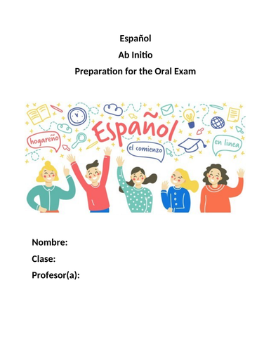 Spanish Ab Initio - Oral Exam Booklet | Teaching Resources