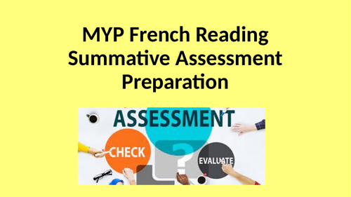MYP French Summative Assessment Preparation | Teaching Resources