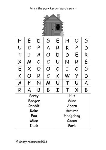 PERCY THE PARK KEEPER STORY RESOURCES MASKS LITERACY EYFS KS1 ...