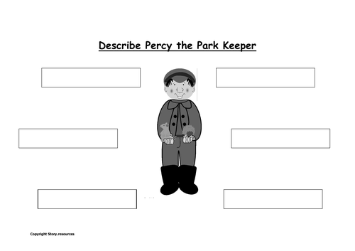 PERCY THE PARK KEEPER STORY RESOURCES MASKS LITERACY EYFS KS1 ...