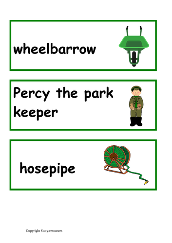 PERCY THE PARK KEEPER STORY RESOURCES MASKS LITERACY EYFS KS1 ...