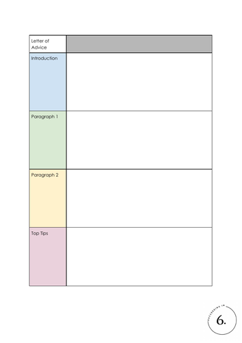 Letter of Advice - Year 6 | Teaching Resources