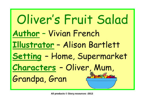 OLIVER'S FRUIT SALAD STORY RESOURCES LITERACY EYFS KS1 | Teaching Resources