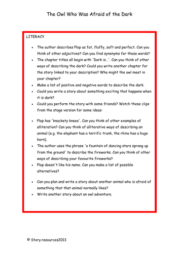 THE OWL WHO WAS AFRAID OF THE DARK RESOURCES EYFS KS1 | Teaching Resources