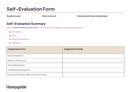 Self Evaluation Form (SEF) | Teaching Resources