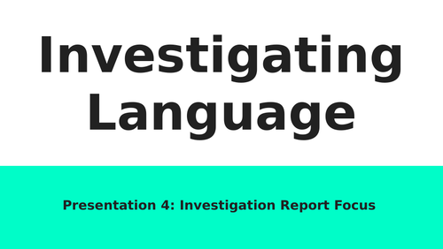 Language Investigation support documents | Teaching Resources