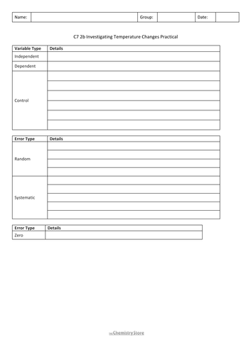 KS4 GCSE Chemistry AQA C7 2b Investigating Temperature Changes ...