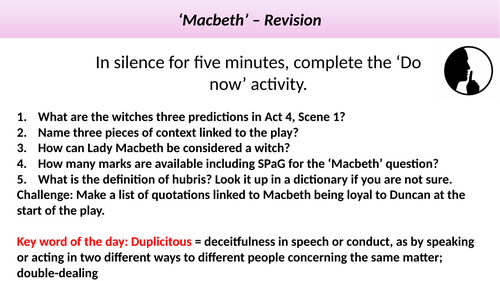 Macbeth - Final Preparation for the 2025 AQA Exam Act 5, Scene 5 ...
