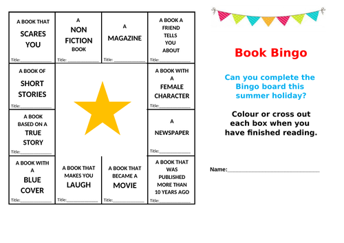 READING CHALLENGE - Book Bingo | Teaching Resources