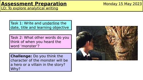 SCHEME OF WORK: A Monster Calls by Patrick Ness (24 lessons) | Teaching ...