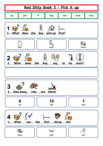 Read Write Inc Red Ditty Comprehension | Teaching Resources