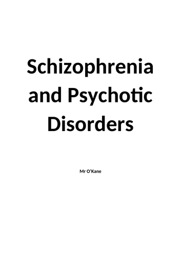 Schizophrenia - A Level Psychology - Abnormal/clinical Psychology ...