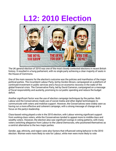 General Elections Case Studies | Teaching Resources