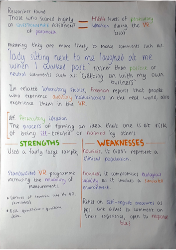 Schizophrenia & Psychotic disorders - Handwritten notes | Teaching ...
