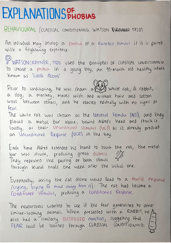 Anxiety - Handwritten notes - AL Psychology - Abnormal/clinical ...