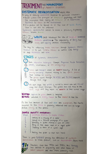 Anxiety - Handwritten notes - AL Psychology - Abnormal/clinical ...