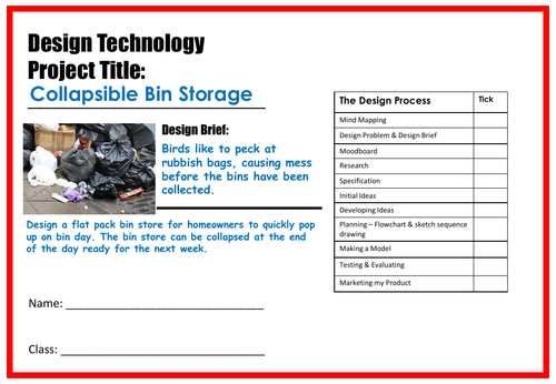 KS3 Mini DT Project / DT Cover Work - 15 Template Pages - Collapsible ...