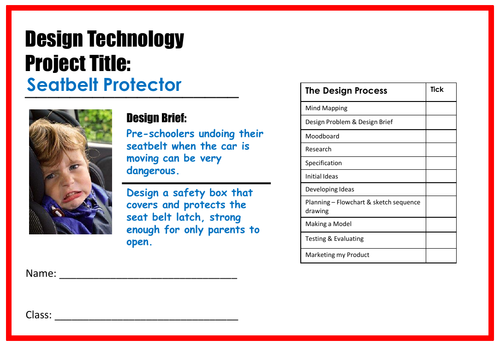 KS3 Mini DT Project / DT Cover Work - 15 Template Pages - Seatbelt ...
