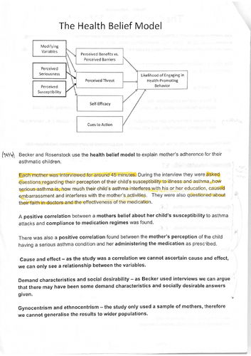 Health Psychology Hand Written Notes | Teaching Resources
