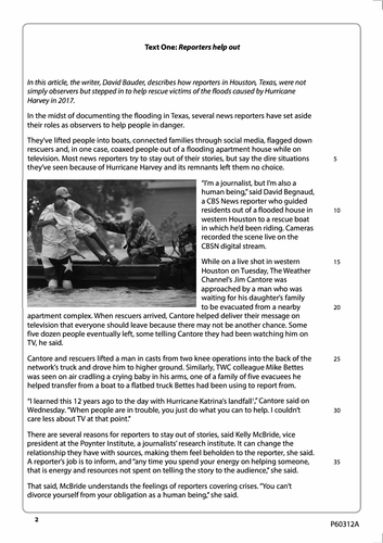 iGCSE Q5 comparison Passage to Africa revision | Teaching Resources