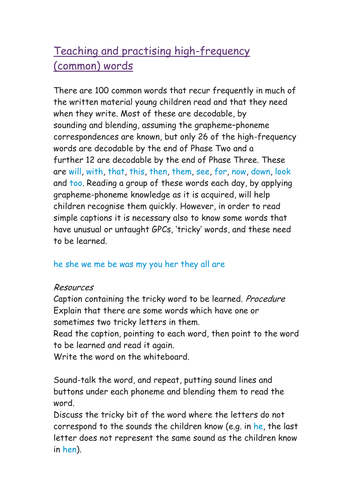 LETTERS AND SOUNDS PHASE 3 ~ PRACTISING HFW HIGH FREQUENCY WORDS / EYFS ...