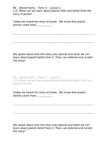 Understanding Christianity - Faith stories A - Year 1 | Teaching Resources