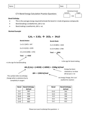 KS4 GCSE Chemistry AQA C7 Energy Changes 7 PPTS 13WS 11MS Topic Bundle ...