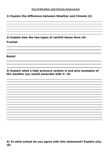 Weather and Climate assessments | Teaching Resources