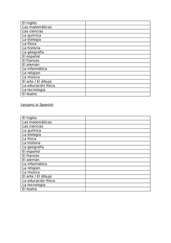 Spanish My School Topic Lesson 3 | Teaching Resources