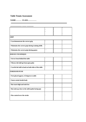 Table Tennis resource bundle | Teaching Resources