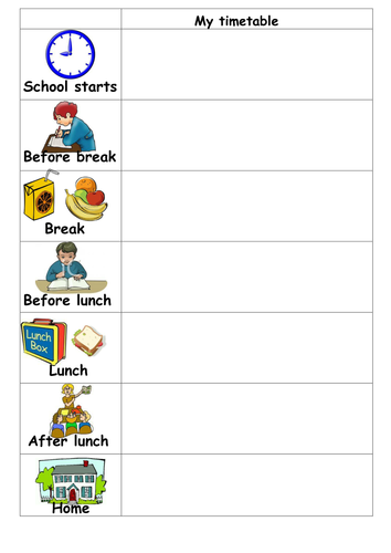 Daily Timetable and target chart for ASD/ADHD children | Teaching Resources
