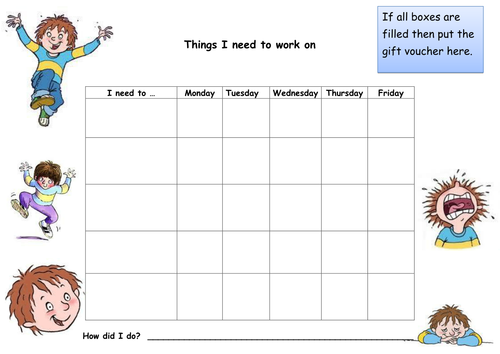 Daily Timetable and target chart for ASD/ADHD children | Teaching Resources