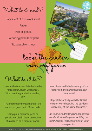 EAL Gardening Craft Activity - Garden Memory Game | Teaching Resources
