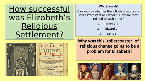 GCSE History - Early Elizabethan England KT1 | Teaching Resources