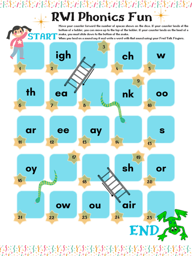 RWI Phonics Snakes and Ladders - set 1 and 2 | Teaching Resources