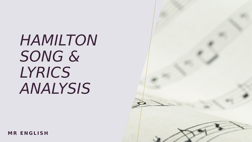 Hamilton: Complete Song Analysis | Teaching Resources
