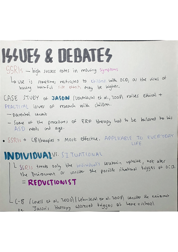 OCD Handwritten notes - Abnormal/Clinical Psychology - A Level ...