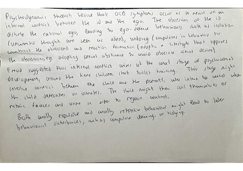 OCD Handwritten notes - Abnormal/Clinical Psychology - A Level ...
