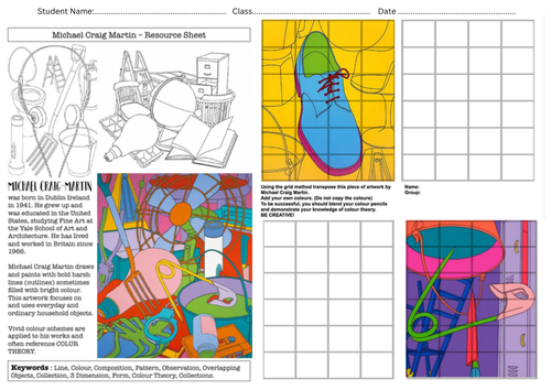 Michael Craig Martin Worksheet - Art Teacher Resources | Teaching Resources