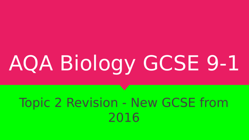 AQA Biology Topic 2 Organisation Revision Powerpoint | Teaching Resources