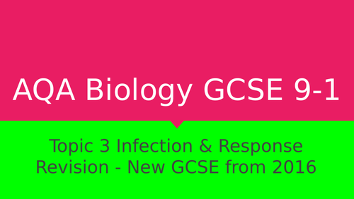 AQA GCSE Biology Topic 3 Revision Powerpoint Infection & Response ...