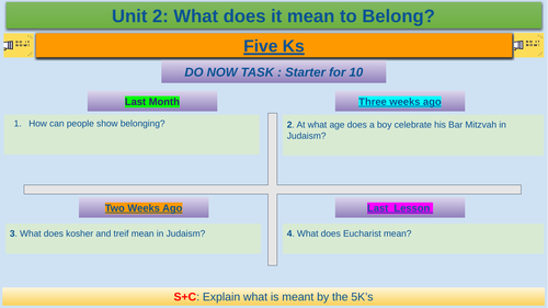 Five Ks | Teaching Resources