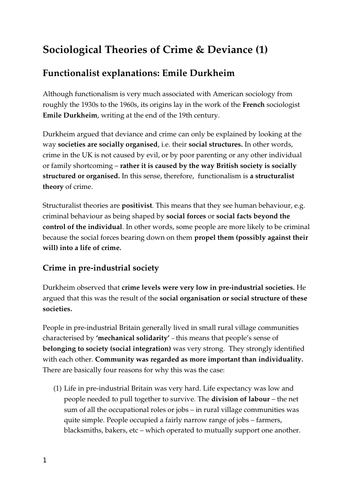 Crime and Deviance | Teaching Resources