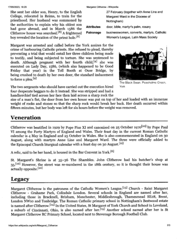 Margaret Clitherow (1556-1586 ) English saint and martyr | Teaching ...