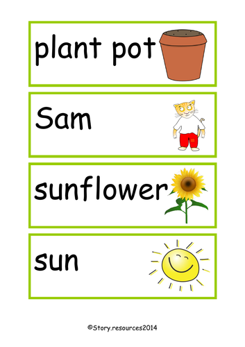 SAM PLANTS A SUNFLOWER TEACHING RESOURCES FOR STORY ~ EYFS KS1 LITERACY ...