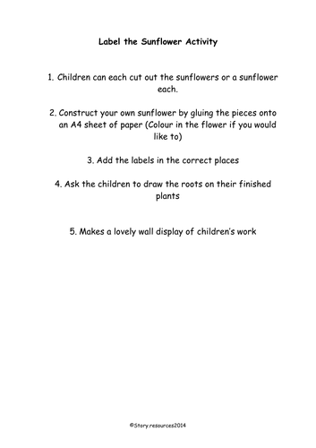 SAM PLANTS A SUNFLOWER TEACHING RESOURCES FOR STORY ~ EYFS KS1 LITERACY ...