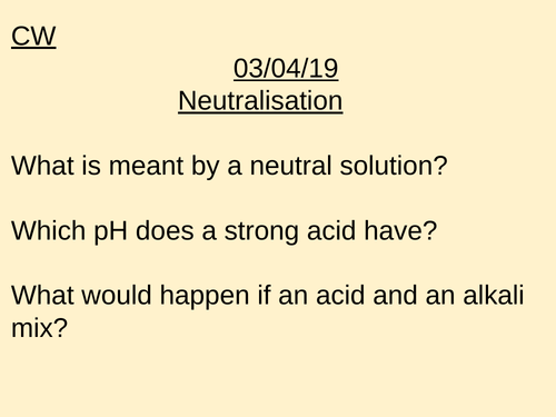 Neutralisation KS3 | Teaching Resources