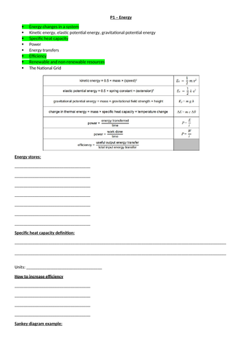 AQA Physics Paper 1 Revision | Teaching Resources