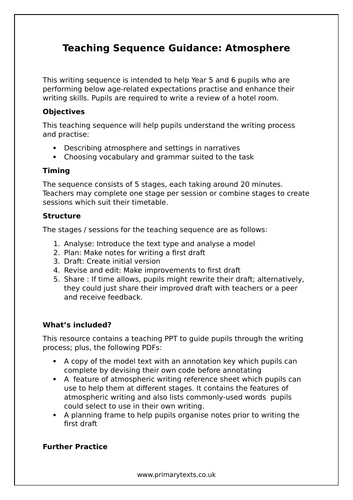Year 5/6 PPT Writing Booster Lesson Pack: Describe atmosphere ...
